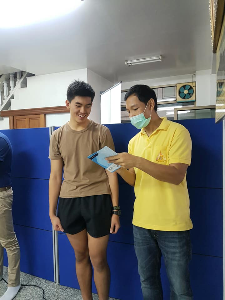Mobile examination for eyesight checking at Pre-Cadet Academy