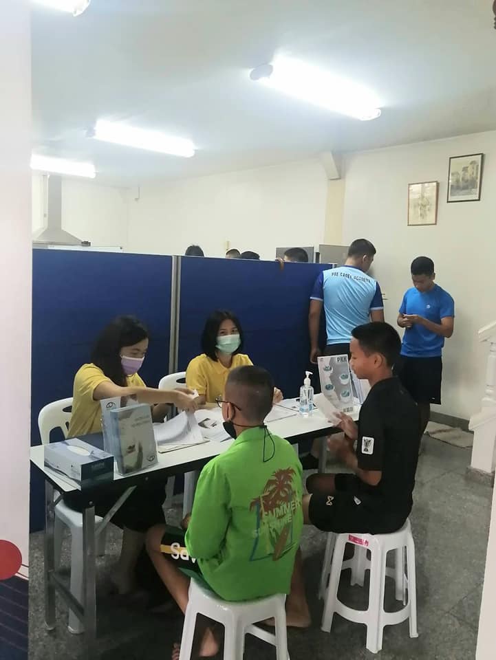 Mobile examination for eyesight checking at Pre-Cadet Academy